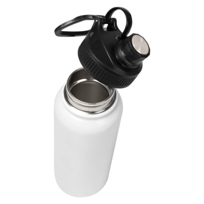 Kit 2 Garrafa Térmica Big Branca Inox 800ml - Sem Resina - LojaMetalnox