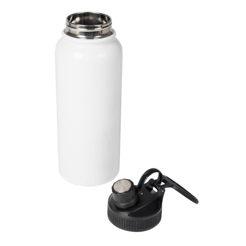 Kit 2 Garrafa Térmica Big Branca Inox 800ml - Sem Resina - LojaMetalnox